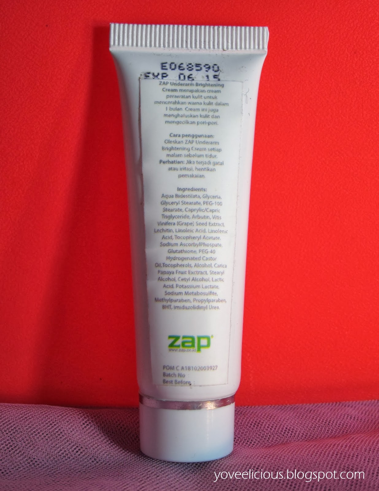 yoveelicious: ZAP Underarm Brightening Cream Review