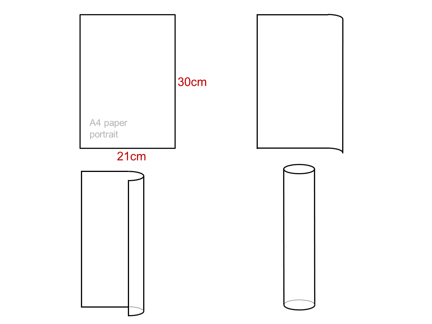 MEDIAN Don Steward mathematics teaching: cylinder from an A4 sheet