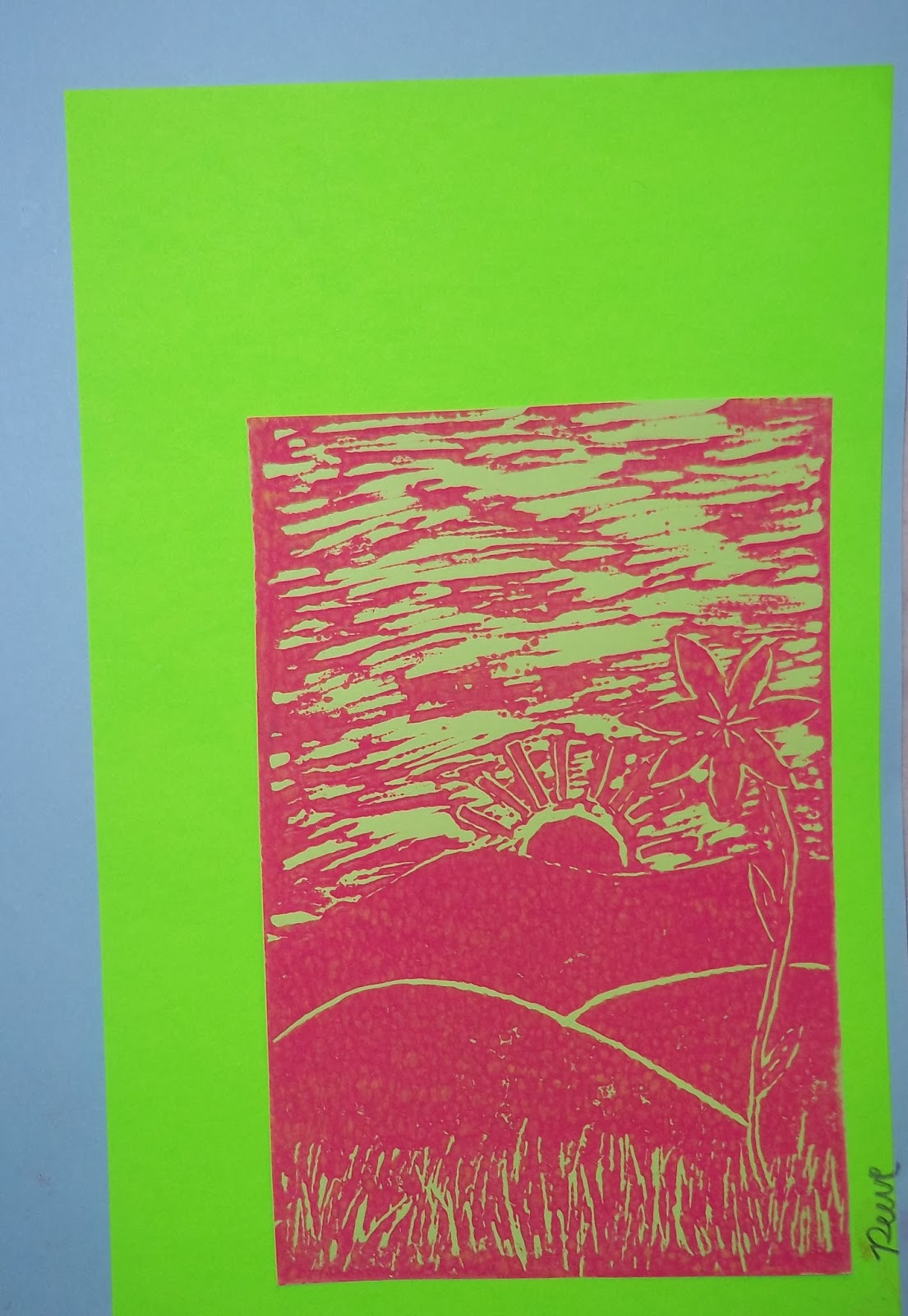 Monument Valley Regional Middle School Art Class: Block Prints, 7th Grade
