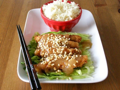 maple•spice: Crispy Fried Almond 'Chicken' with Gravy (Soo Guy)