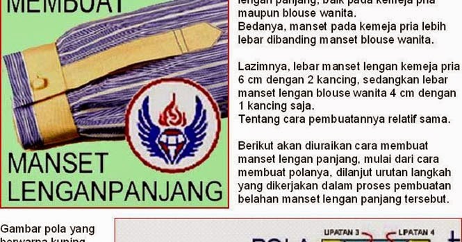 MEMBUAT MANSET LENGAN PANJANG ~ Kursus Menjahit