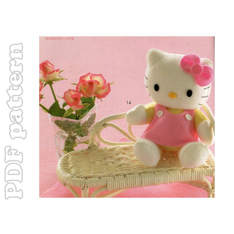 Hello Kitty Large Felt Plush Pattern PDF | CraftyLine e-pattern shop