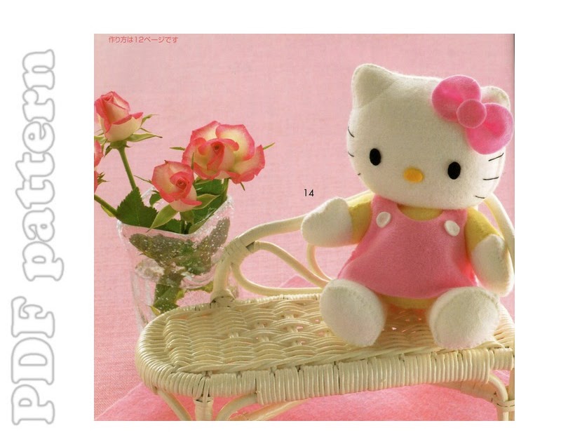 Hello Kitty Large Felt Plush Pattern PDF | CraftyLine e-pattern shop