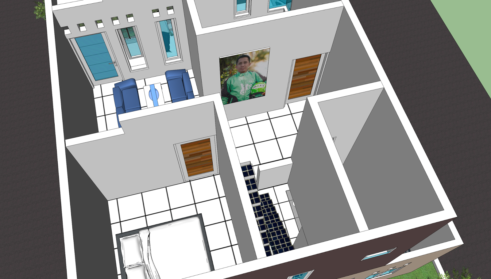 Igun: Contoh Hasil Export gambar Autocad ke Aplikasi SketchUp