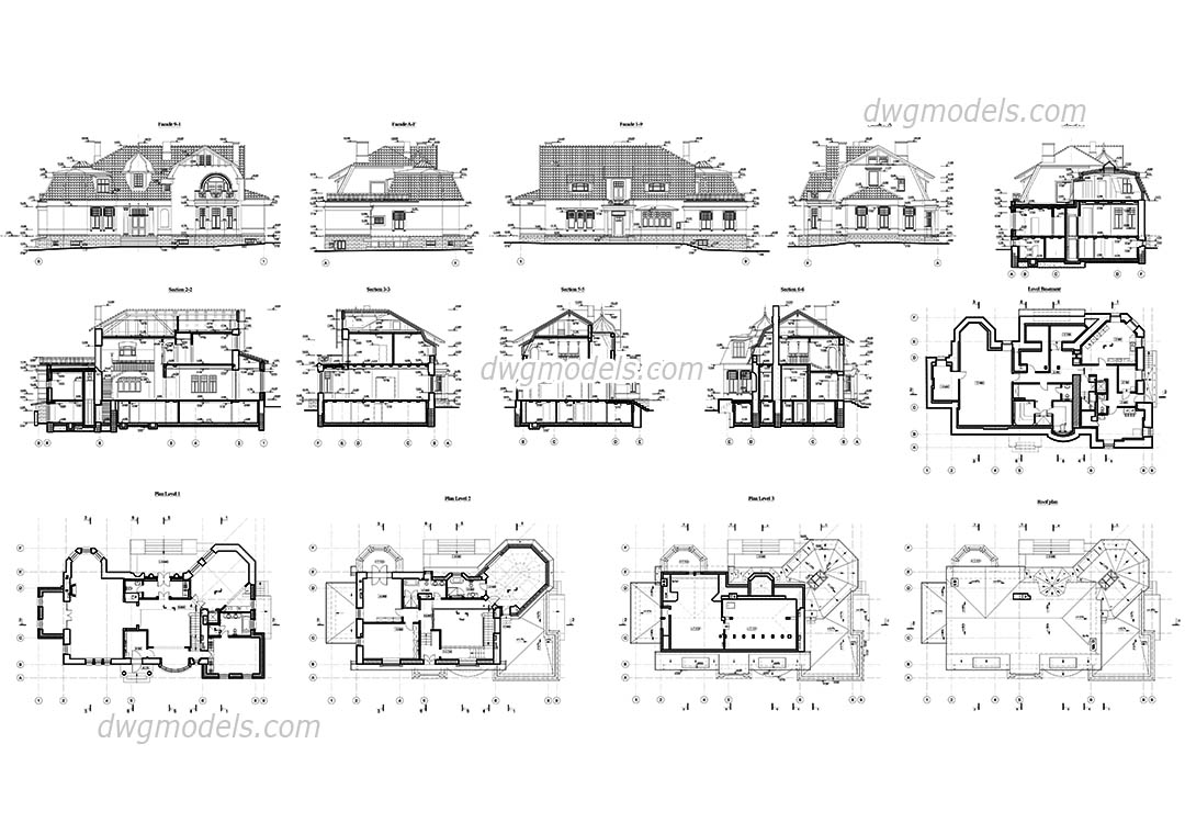 Exemples et Plans de Villas, Maisons en dwg Cad ~ Ana Mohandis