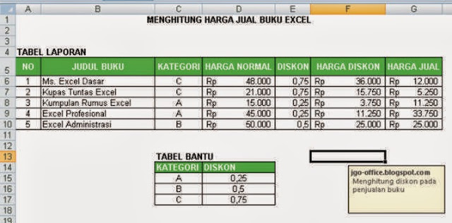Rumus Menghitung Diskon Penjualan dengan Excel | 300 Rumus Excel