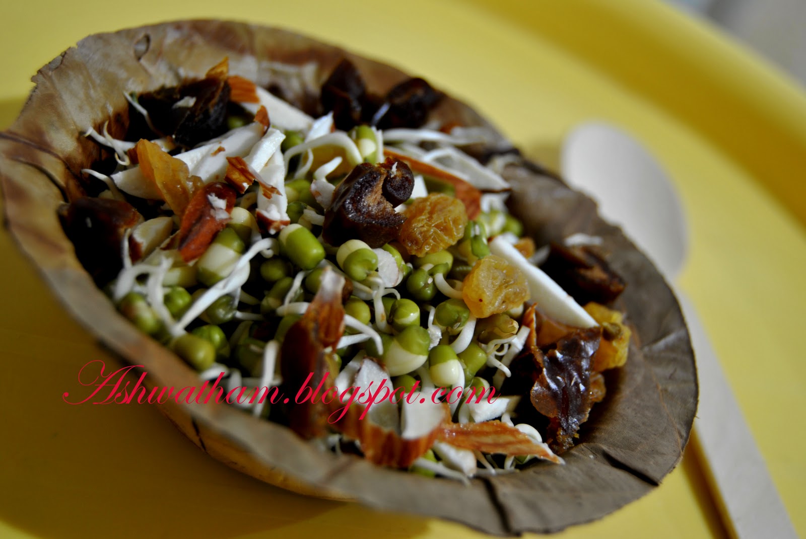 Ashwatham: Moong daal sprouts with dry fruits and nuts