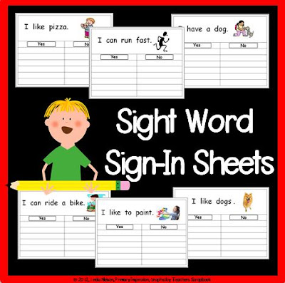 Primary Inspiration: Sight Word Sign-ins - Free Templates!