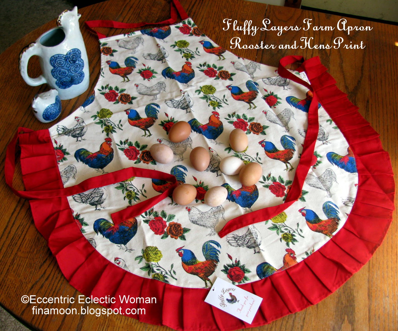Eccentric Eclectic Woman: Fluffy Layers Farm Apron with Rooster and ...
