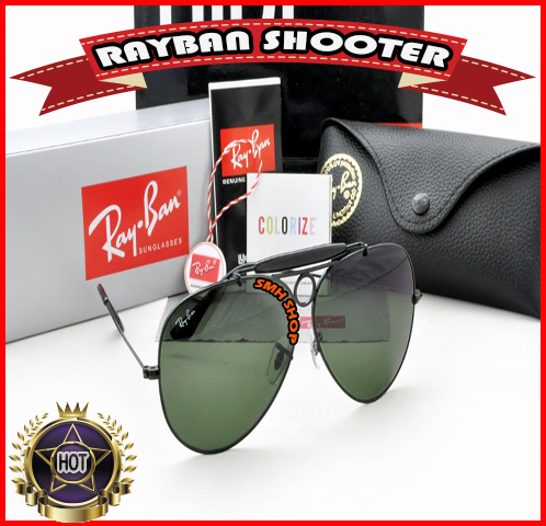 RayBan Shooter RB3138 Black Frame, G-15 Lens - Spek Mata Hitam
