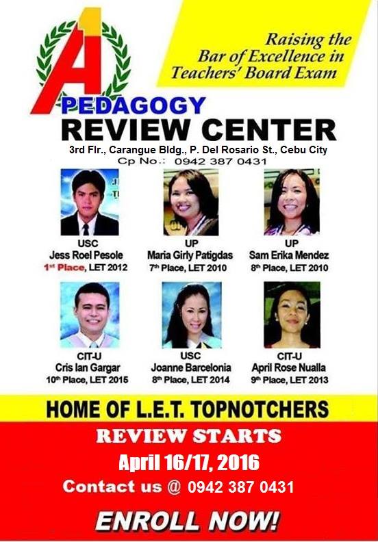 LET Review Centers in Cebu - ENVY CUT | Education, Graphics, Travel ...