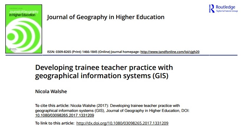 Trainee teachers' use of GIS - some research