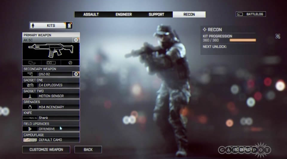 Tudo sobre customização de arma e de soldado em Battlefield 4