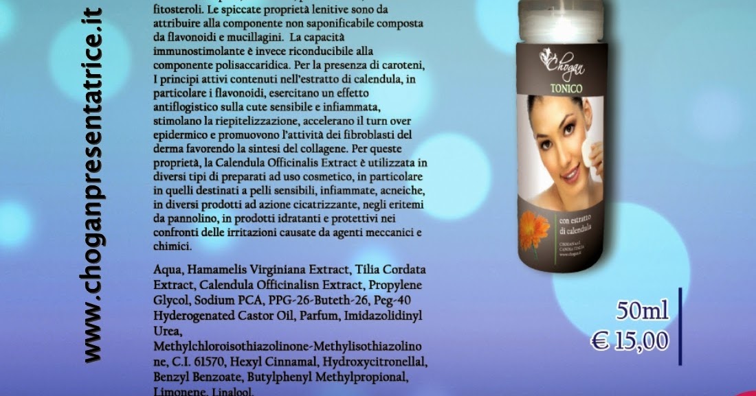 Il Blog Delle Presentatrici Di Bellezza: Tonico Viso Alla Calendula Chogan