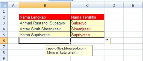 Rumus Right-Len-Find-Substitute untuk Mencari Kata di Excel | Blog ...