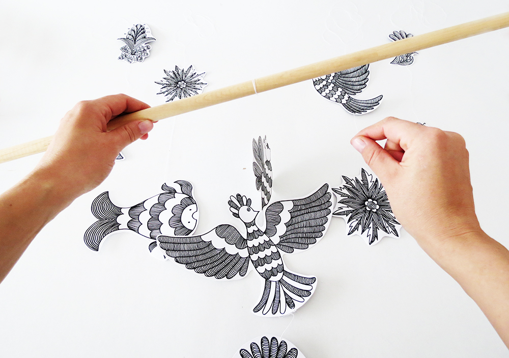 A stylish paper mobile