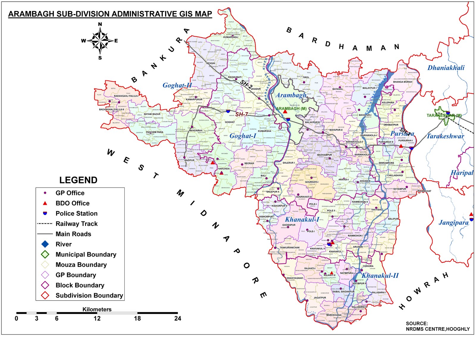 ARAMBAGH SUB - DIVISION: Map of Arambagh