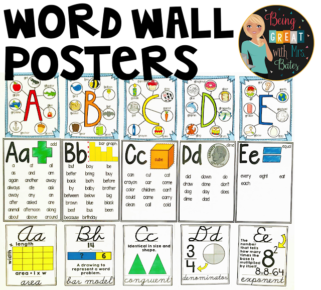 Being Great with Mrs. Bates: Word Wall Posters