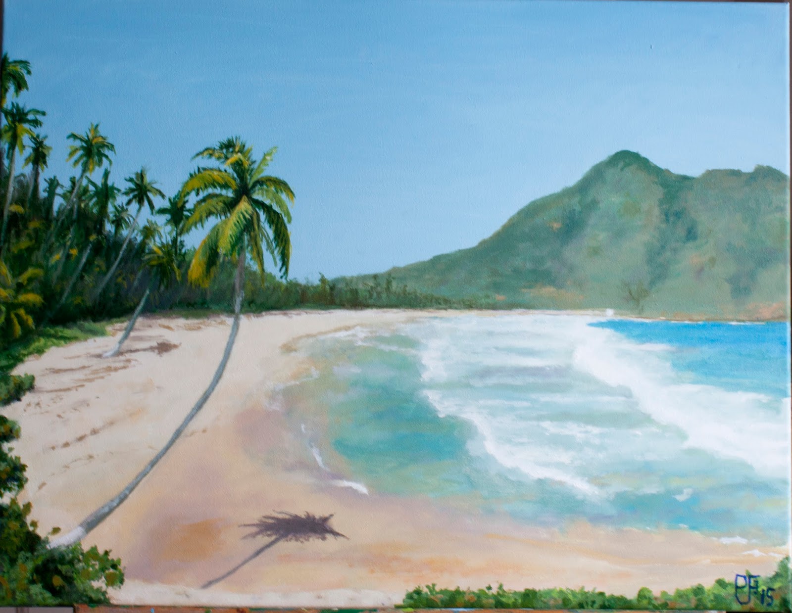 Pintando a Venezuela: Playa grande. Òleo sobre tela 65x50 cm. Disponible