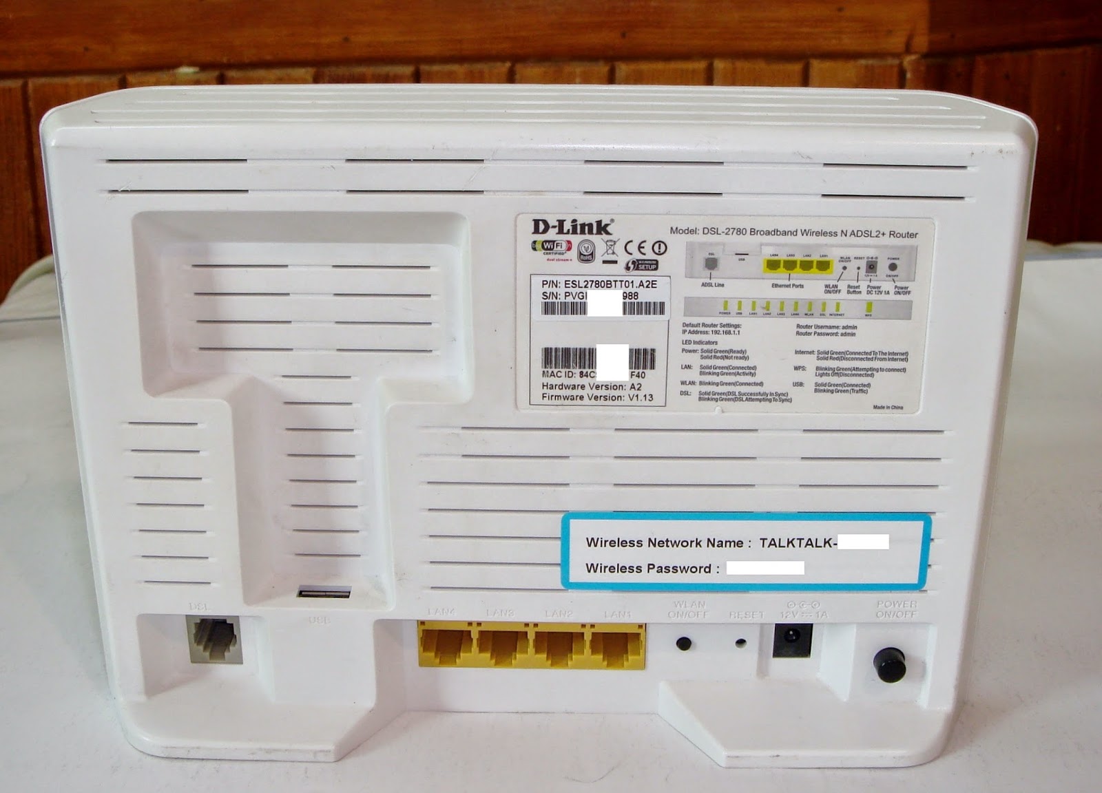 TalkTalk D-Link DSL-2780: Info and Use with Other ISPs