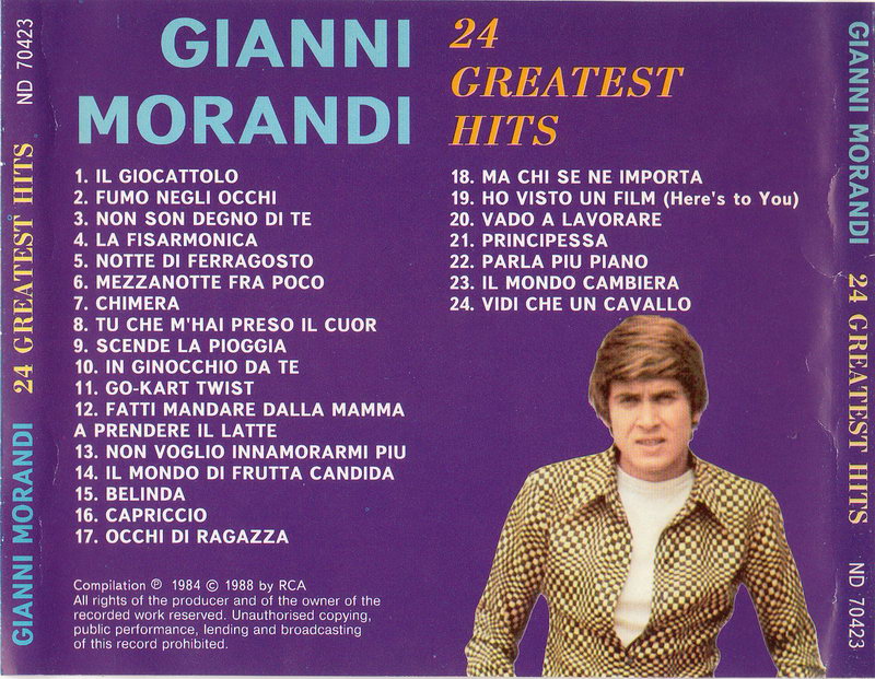 ENTRE MUSICA: GIANNI MORANDI - 24 Greatest hits