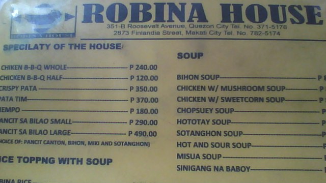 FOOD SPOTS IN MANILA: Robina Chicken House
