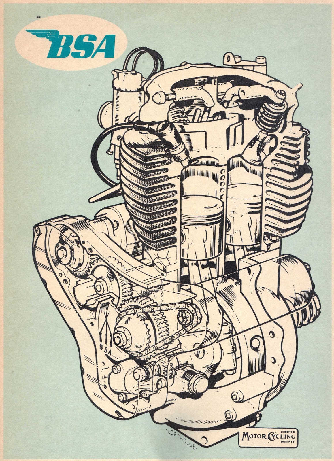 Progress is fine, but it's gone on for too long.: BSA Twin cutaway drawing