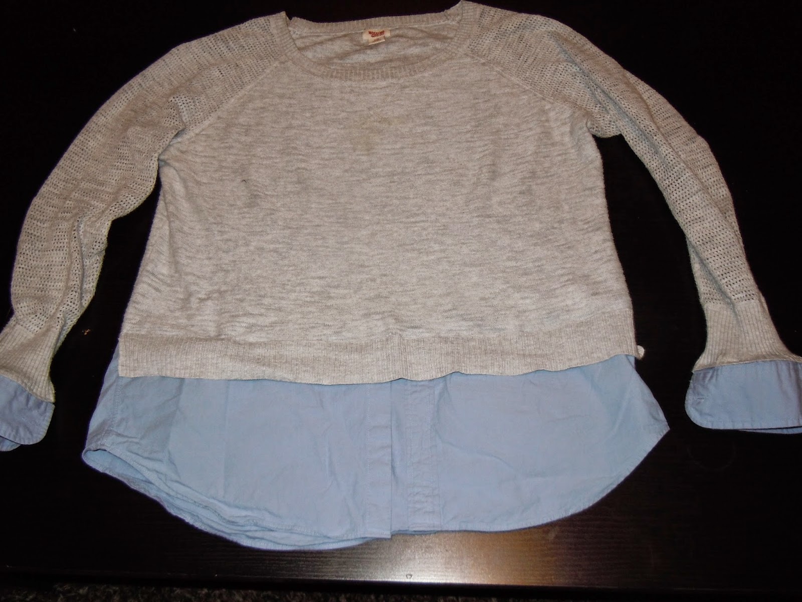 Joanna's Design: TUTORIAL: From stained shirt to new "layered-look" sweater
