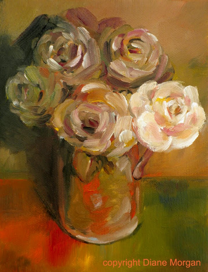Diane Morgan Paints: Rustic Roses daily painting