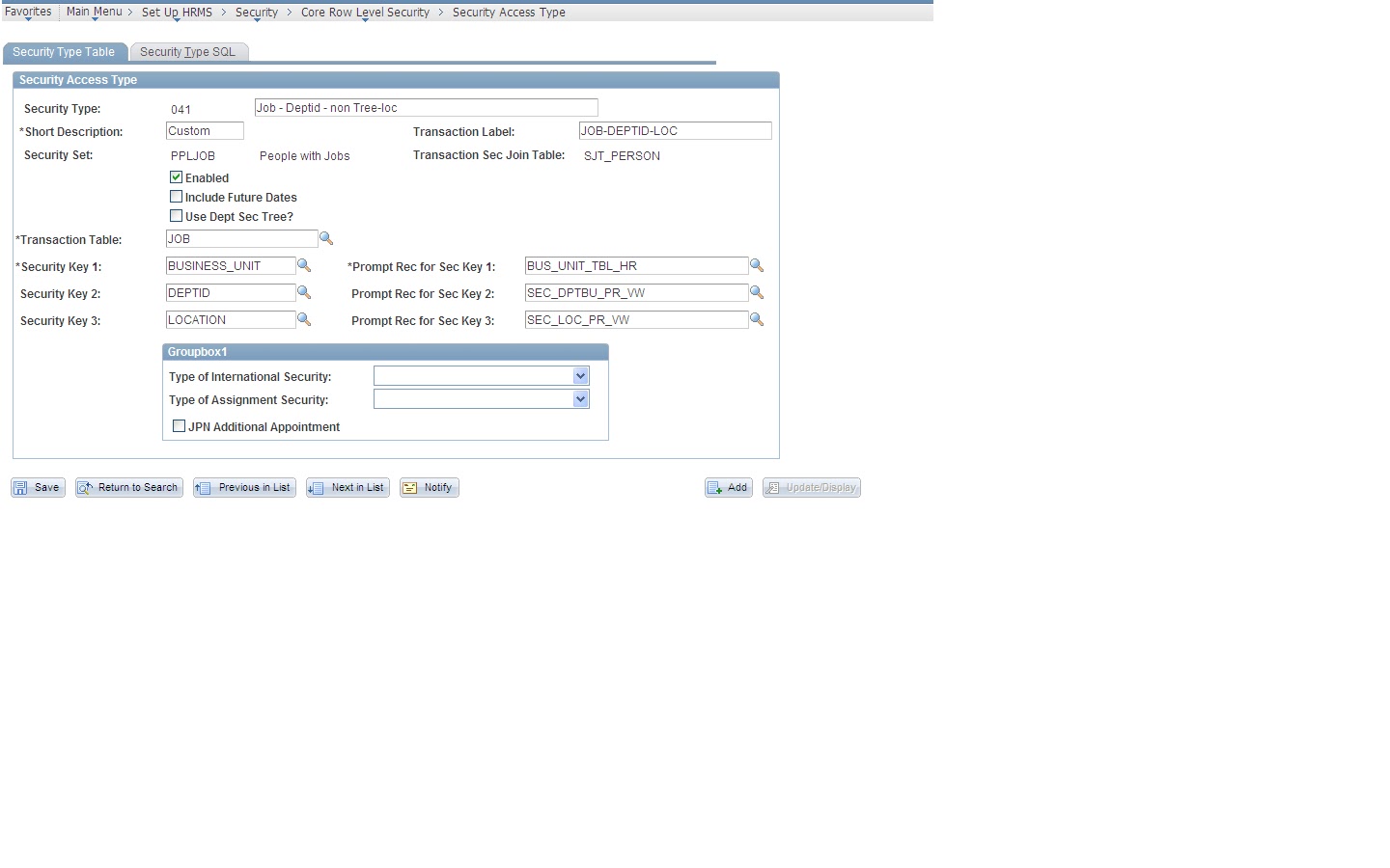 PeopleSoft Development: Row Level Security