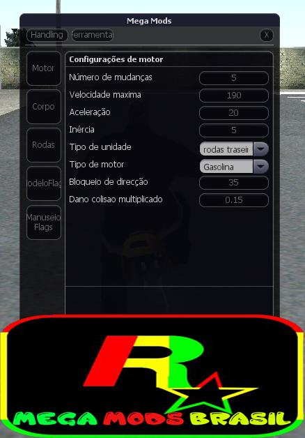 Painel de Handling Editavel - MTA Brasil