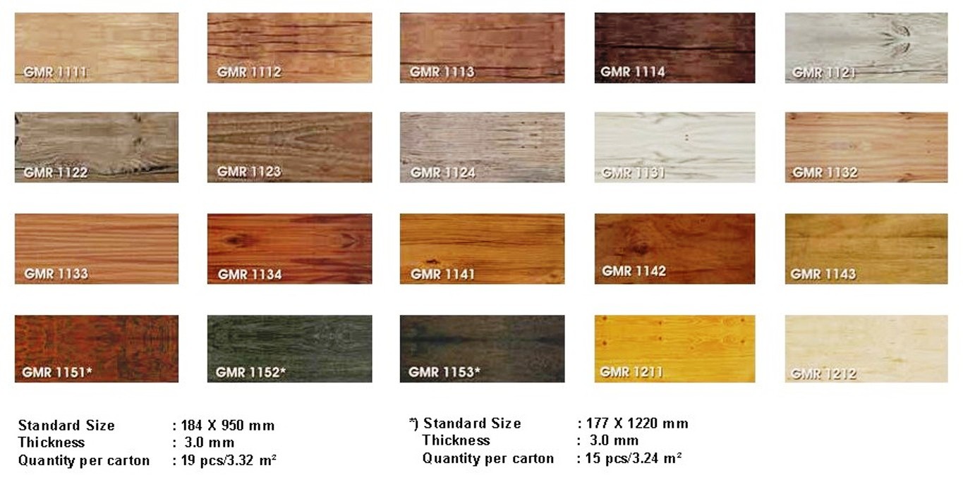 Robby Vinyl: GAIAMARU VINYL PLANK ukuran 91 cm x 18 cm x 3 mm