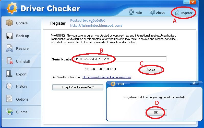 လြင္မင္းဗိုလ္(နည္းပညာ): Driver Checker V2.7.5
