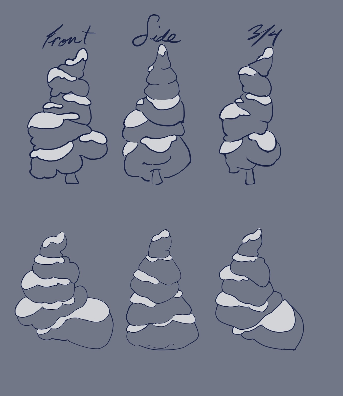 Ram's Horn: Two tree model sheets