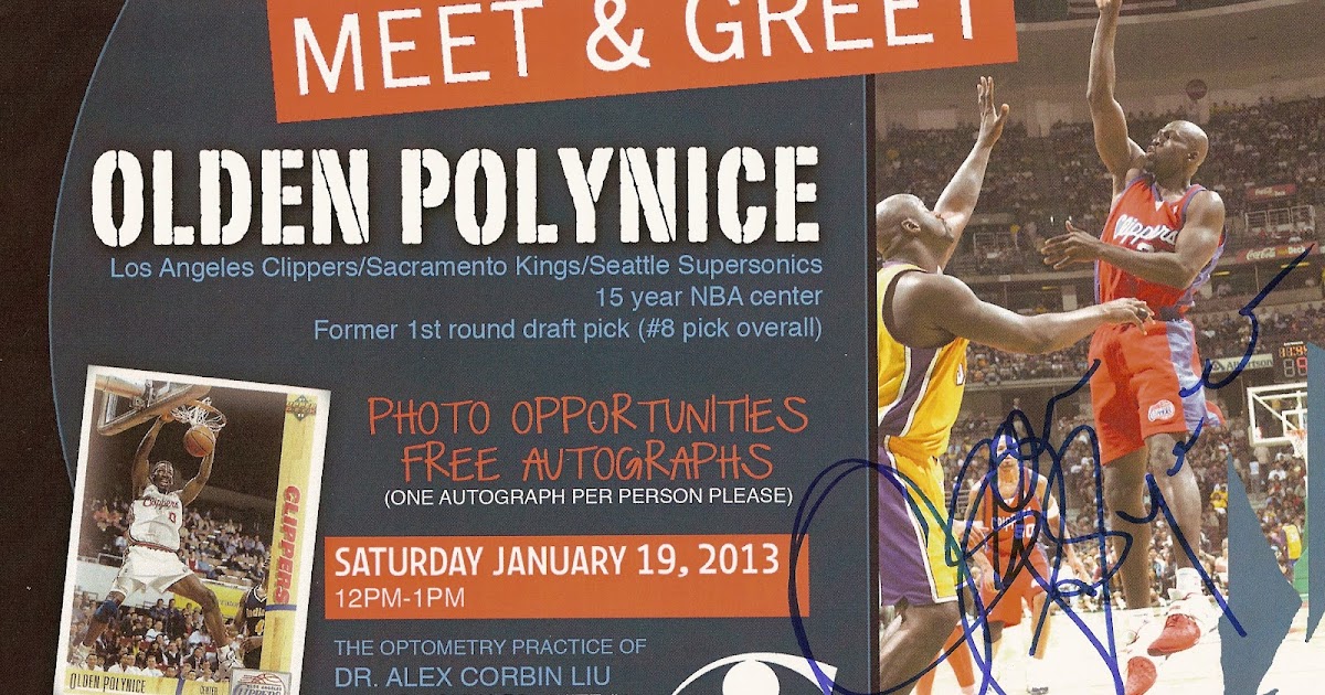 My Autograph Signings: Olden Polynice Autograph Signing