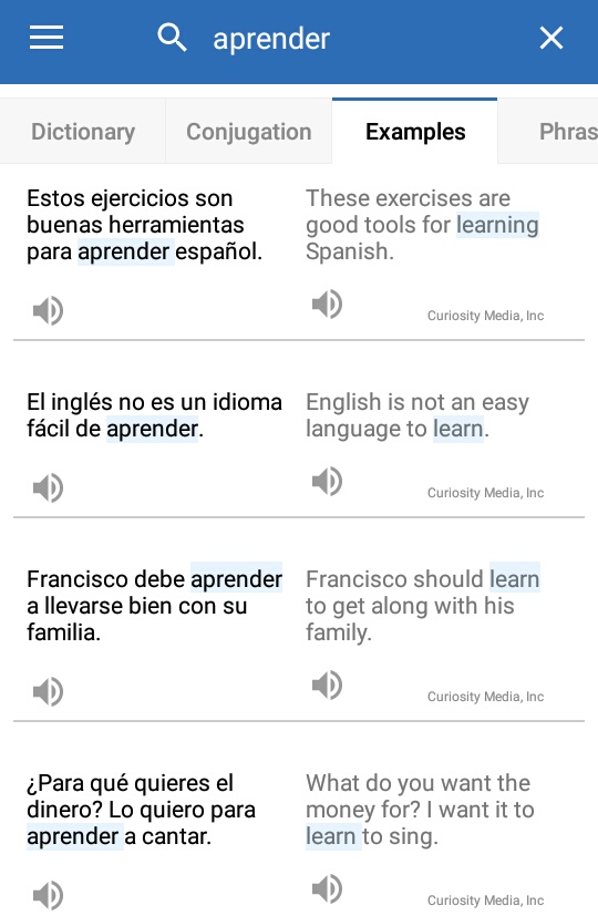 Aprender Español (Belajar Bahasa Spanyol): Aplikasi SpanishDict Translator