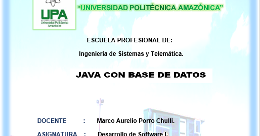 Desarrollo de Software I: JAVA CON BASE DE DATOS