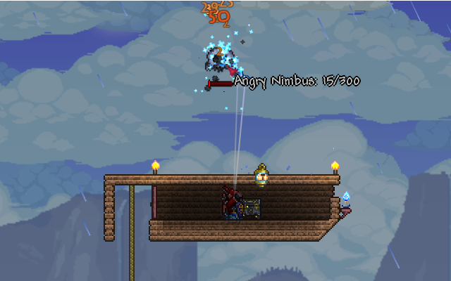 片鱗懐古のブログ: テラリア : Angry Nimbusの狩場を作ってNimbus Rodを入手
