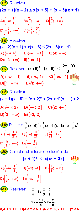 INECUACIONES DE PRIMER GRADO EJERCICIOS RESUELTOS Y PARA RESOLVER PDF