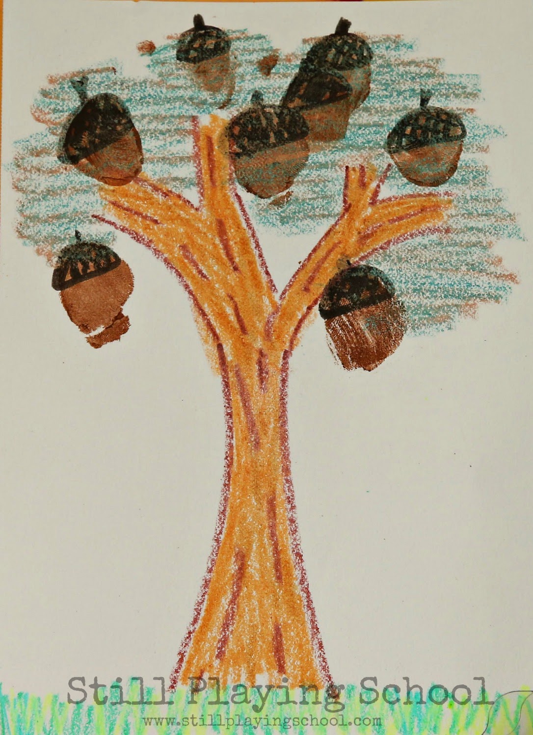 Toeprint Acorn Keepsake Craft for Kids | Still Playing School