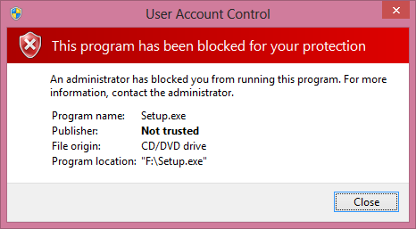 How to fix "This app has been blocked for your protection" Windows 10