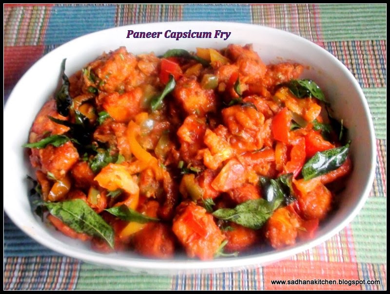 Madappalli - Temple's Kitchen: Paneer Capsicum Fry