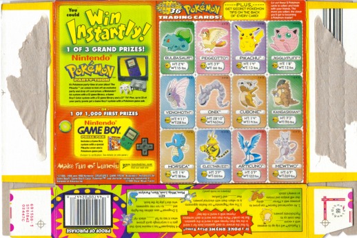 Nostaligasm: Pokemon Lunchables Cards
