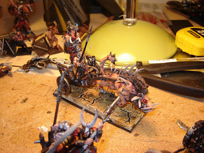 The Company of the Damned: Tuskgor Chariot and Wargor on Razorgor Chariot