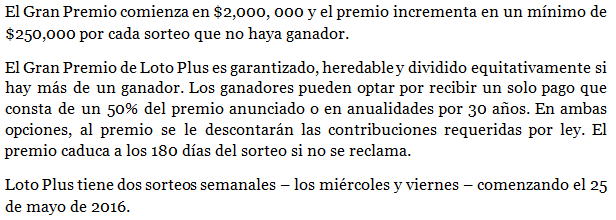 Loto plus ofrece nueve oportunidades de ganar