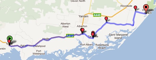 4 pedals & 4 paws: Toora to Woodside Beach