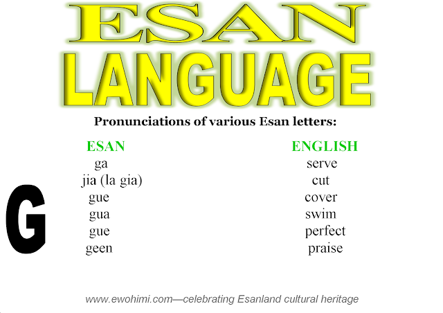 PRONUNCIATIONS OF VARIOUS ESAN LETTERS