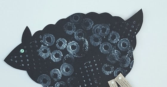 Art with Kids: Black Sheep Stick Puppet