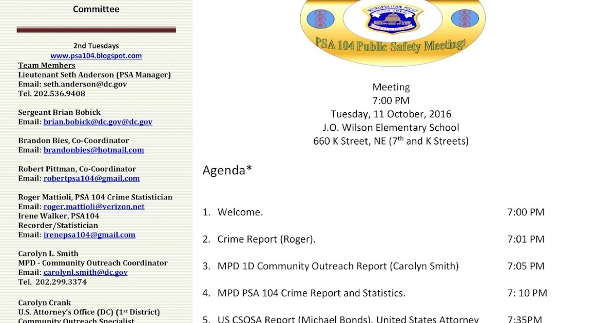 PSA 104 Neighborhood Public Safety Team