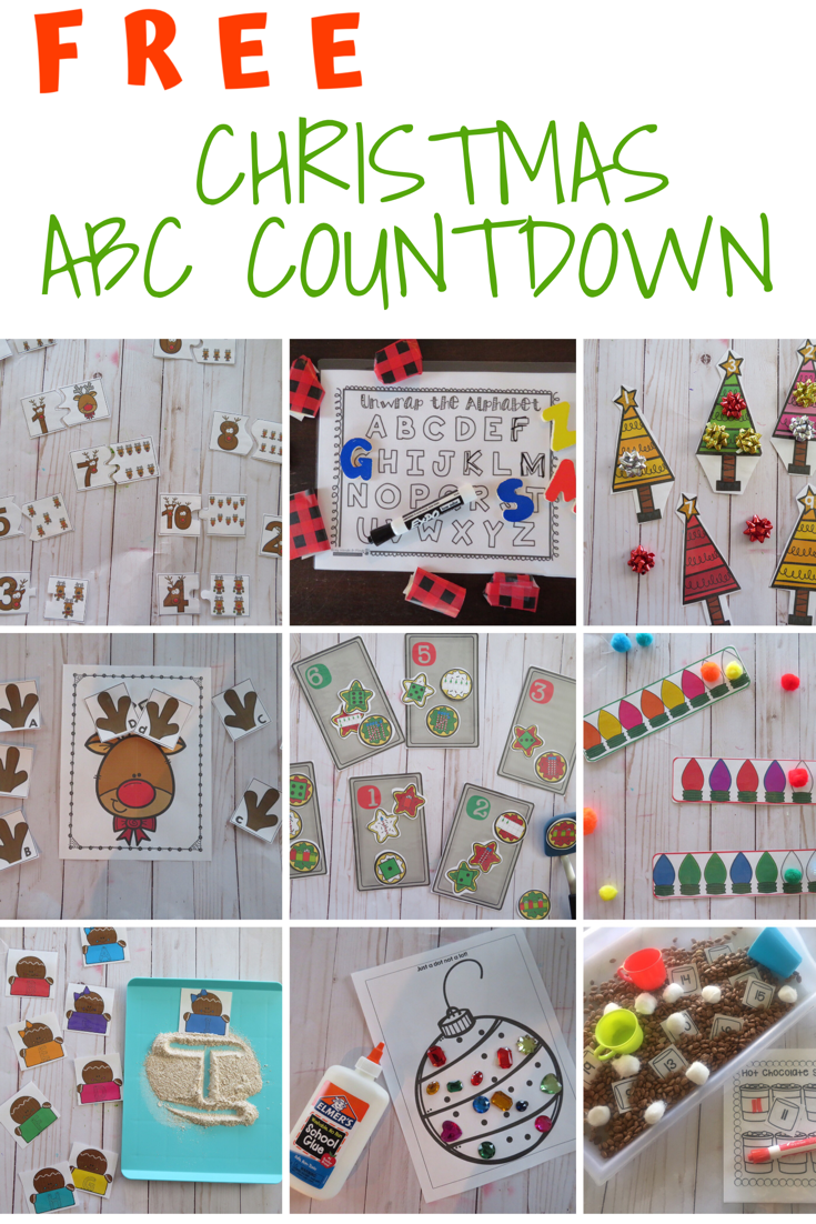 Christmas ABC Countdown- FREE- Preschool Pack | Busy Hands and Minds
